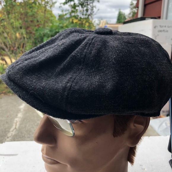 Linea Uomo | Accessories | Linea Uomo Newsboy Hat Flat Black Gray Gray ...